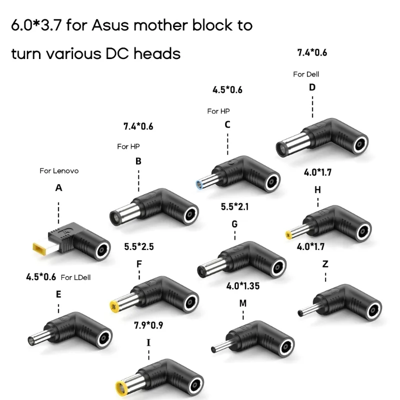 Power Adapter Connector 6.0x3.7 Female To 5525 7406 4506 5521 4017 Jack ...