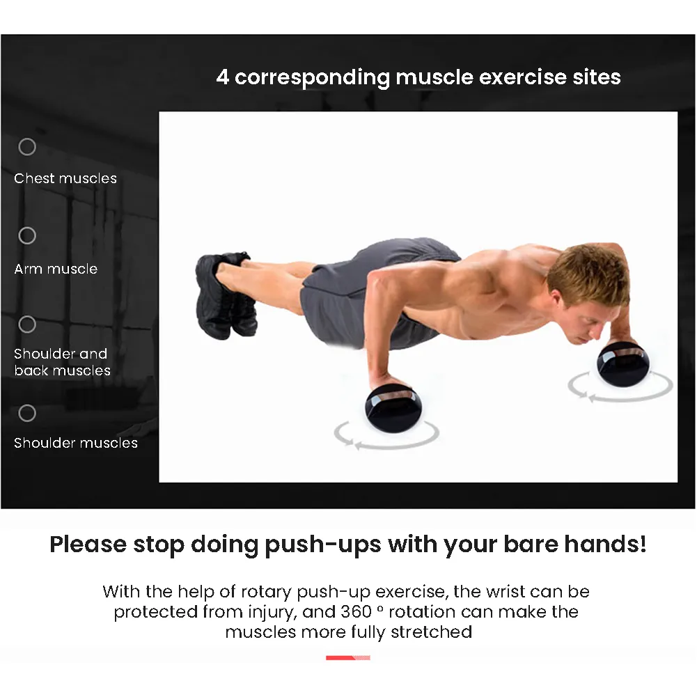 Rotating Push-Up Grips, Multipurpose Non-Slip Push-Up Handles, Portable ...