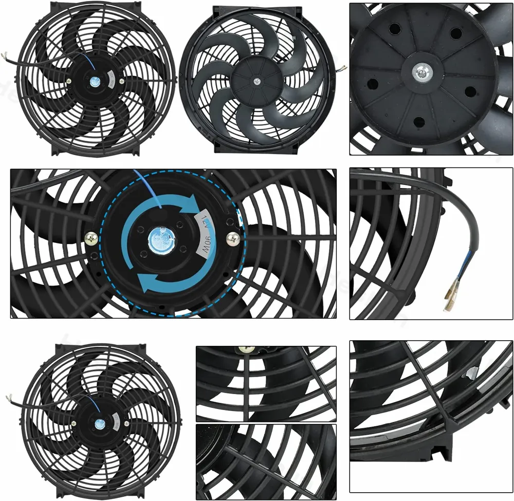 DHgate.com:8"-16" Black Electric Radiator Cooling Fan Kit, High ...