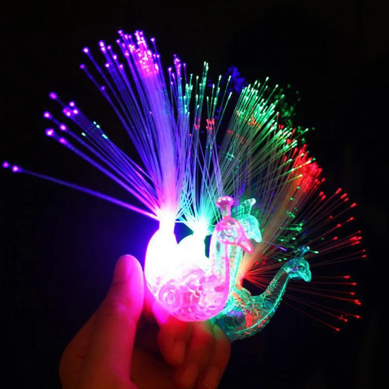 Glowing Peacock LED Finger Lamp: Interactive Light-up Toys for Kids ...