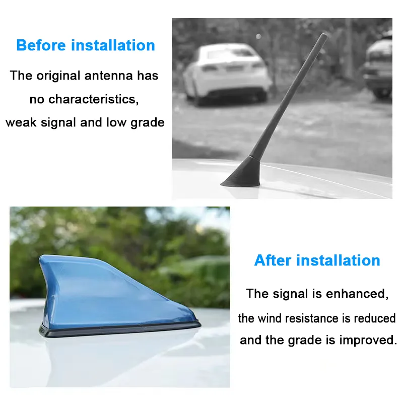 DHgate Universal ABS Car Shark Fin Antenna Decorative Radio Aerials For BMW Honda Toyota Automobiles Motorcycles