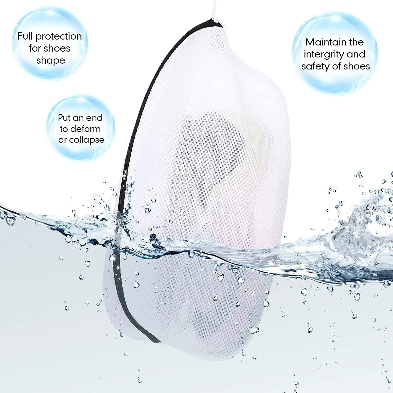 2024 Mesh Laundry Shoe Bag with Zipper for Sneakers, Boots - Travel ...