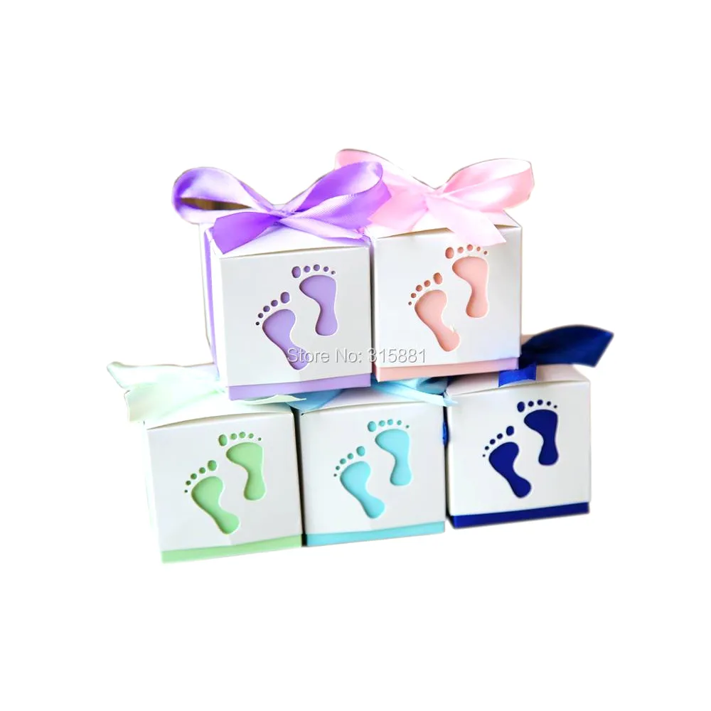 Baby Shower Favors | Lovely Feet Candy Gift Boxes for Boy Girl Birthday ...