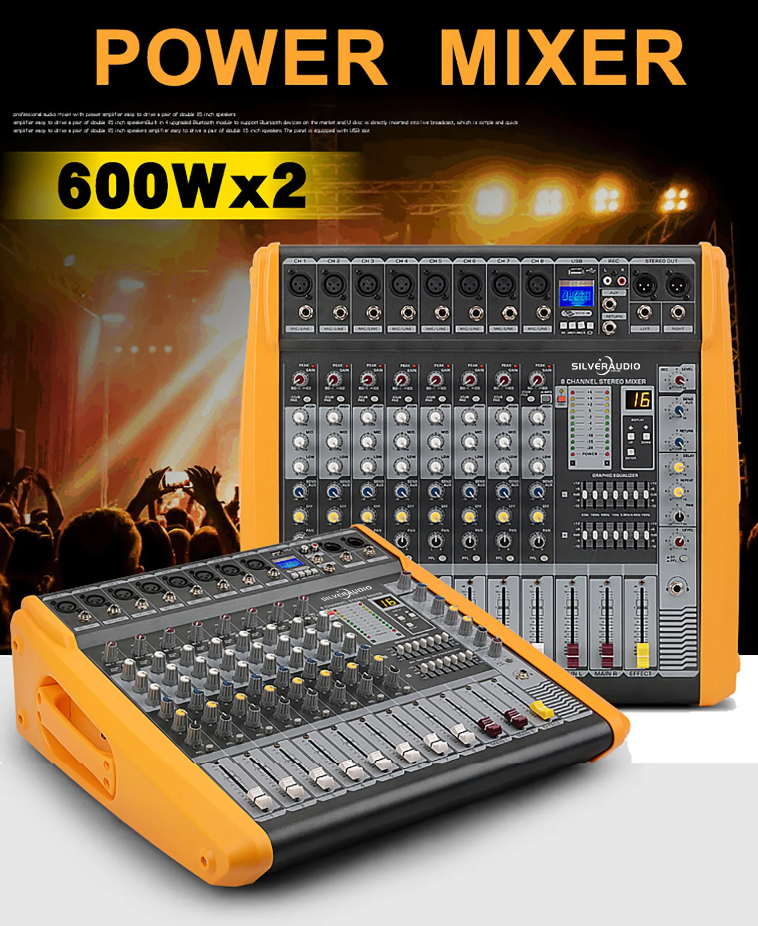 DHgate.com:GAX-PM16 Professional 16-Channel Power Amplifier Sound Mixer ...