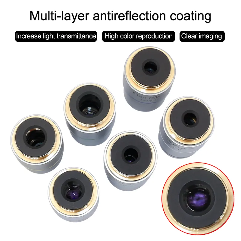 DHgate.com:6-Pack RMS Thread Microscope Objective Lens for Biological ...