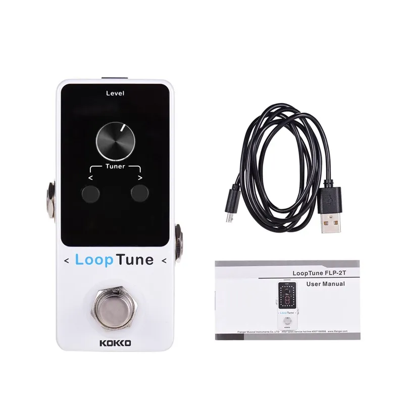 KOKKO FLP-2T Guitar Effect Pedal Loop Tuner - Recording Looper with Built-in Tuner for Guitar ...