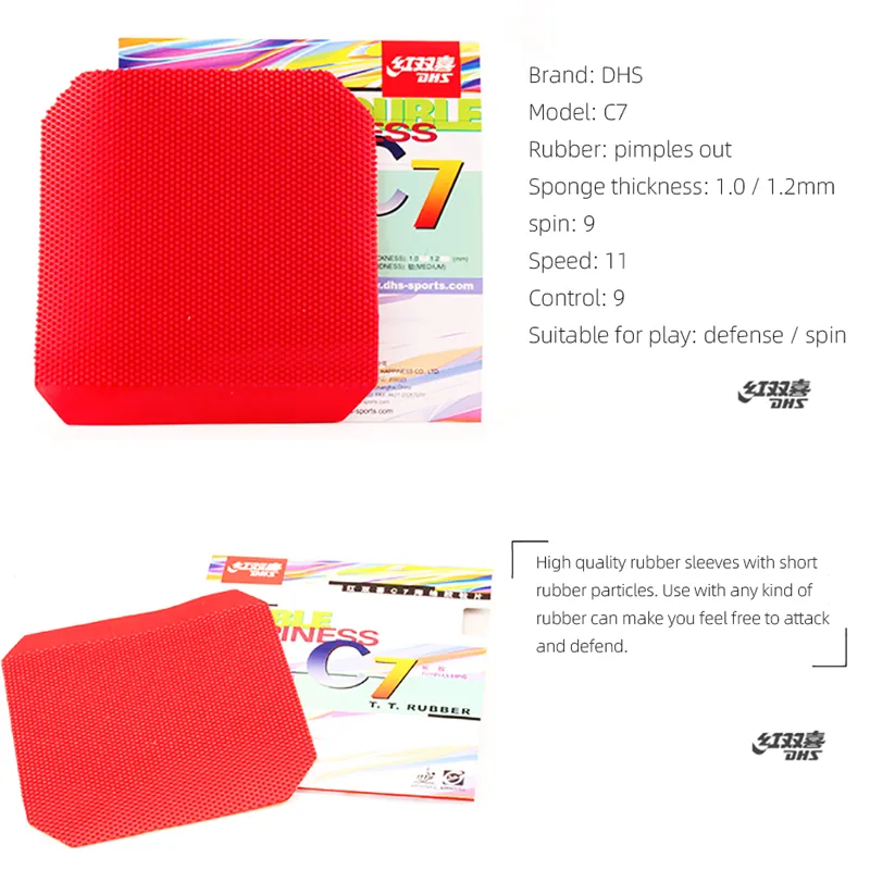 DHgate.com:DHS C7 & C8 Table Tennis Rubber Set - ITTF Approved Pips-Out ...