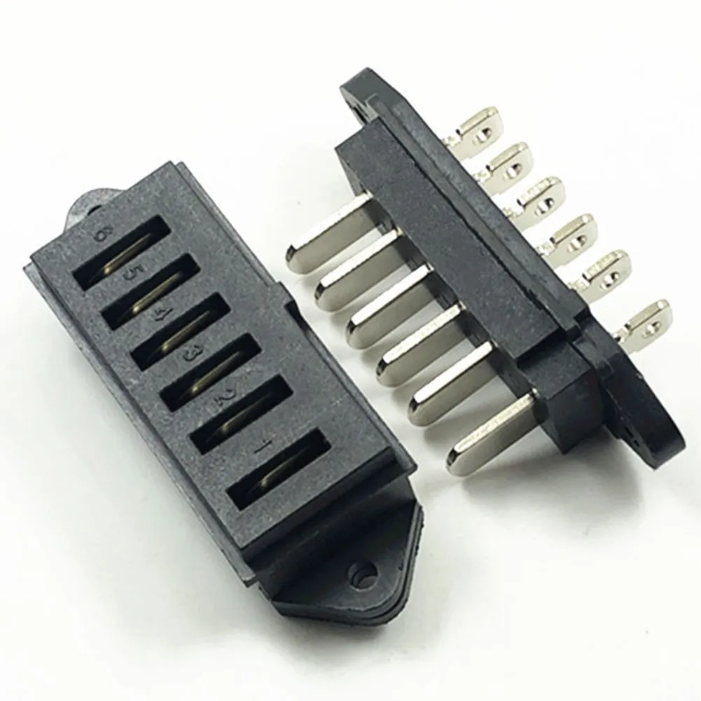 6 Pin Electric Bicycle Bike Battery Box Discharge Connector Plug Male ...