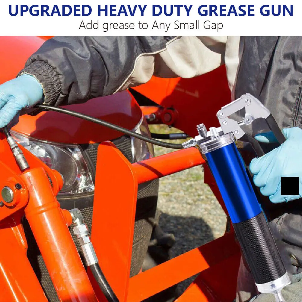 7000PSI High Pressure Grease Gun Hose Kit: 400CC Oil Change Syringe ...