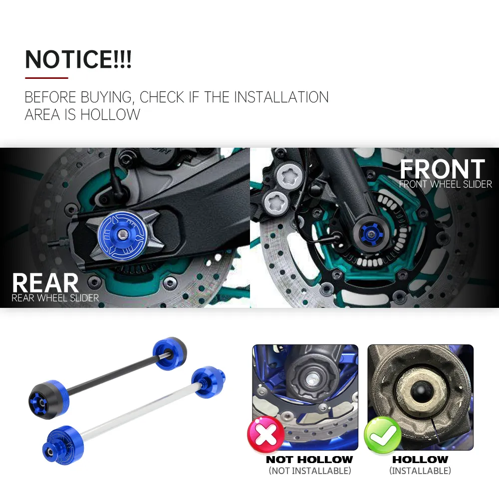 Yamaha MT-07 MT FZ-07 FZ XSR700 Motorcycle Front Rear Axle Crash ...