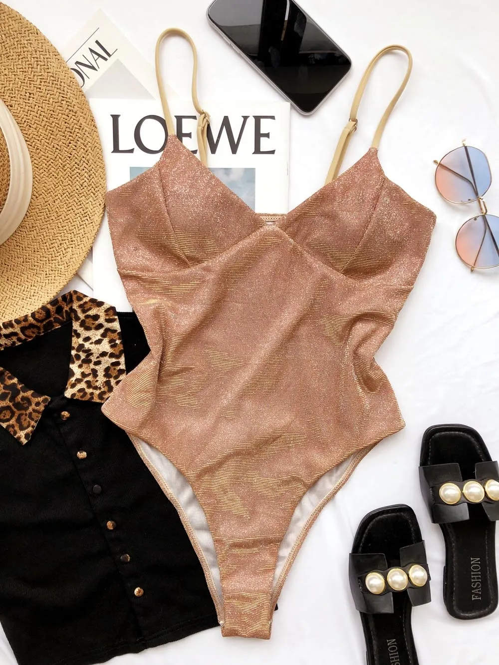 DHgate.com:Shimmering Glitter Rhinestone Monokini: Push-Up One-Piece ...