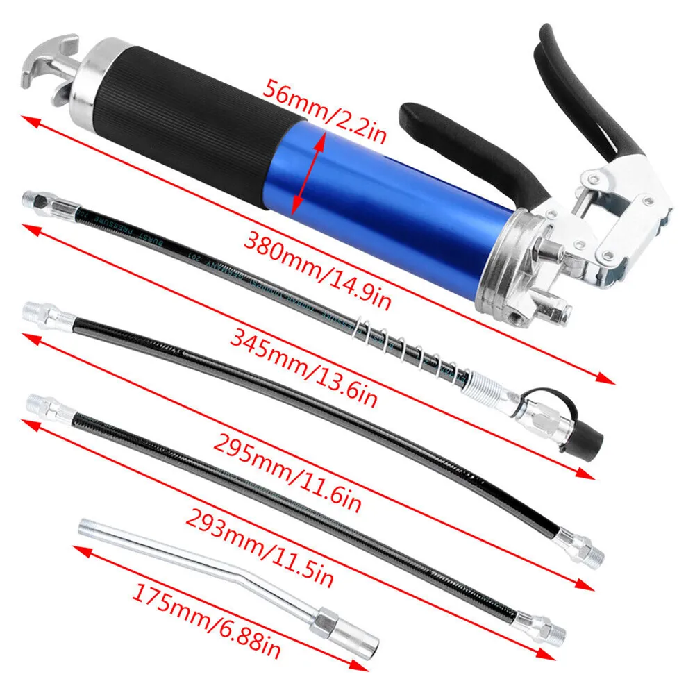 7000PSI High Pressure Grease Gun Hose Kit: 400CC Oil Change Syringe ...