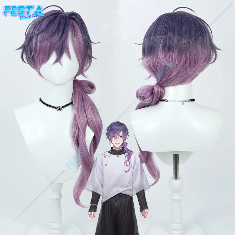 DHgate.com:VTuber Luxiem Uki Violeta Cosplay Costume Full Set with Wig Glasses Top Pants ...