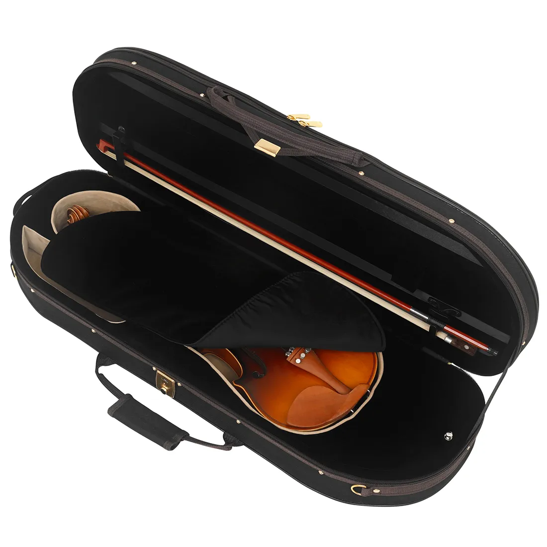 Premium 4/4 Violin Case: Durable Canvas, Hygrometer, Secure Metal Lock ...