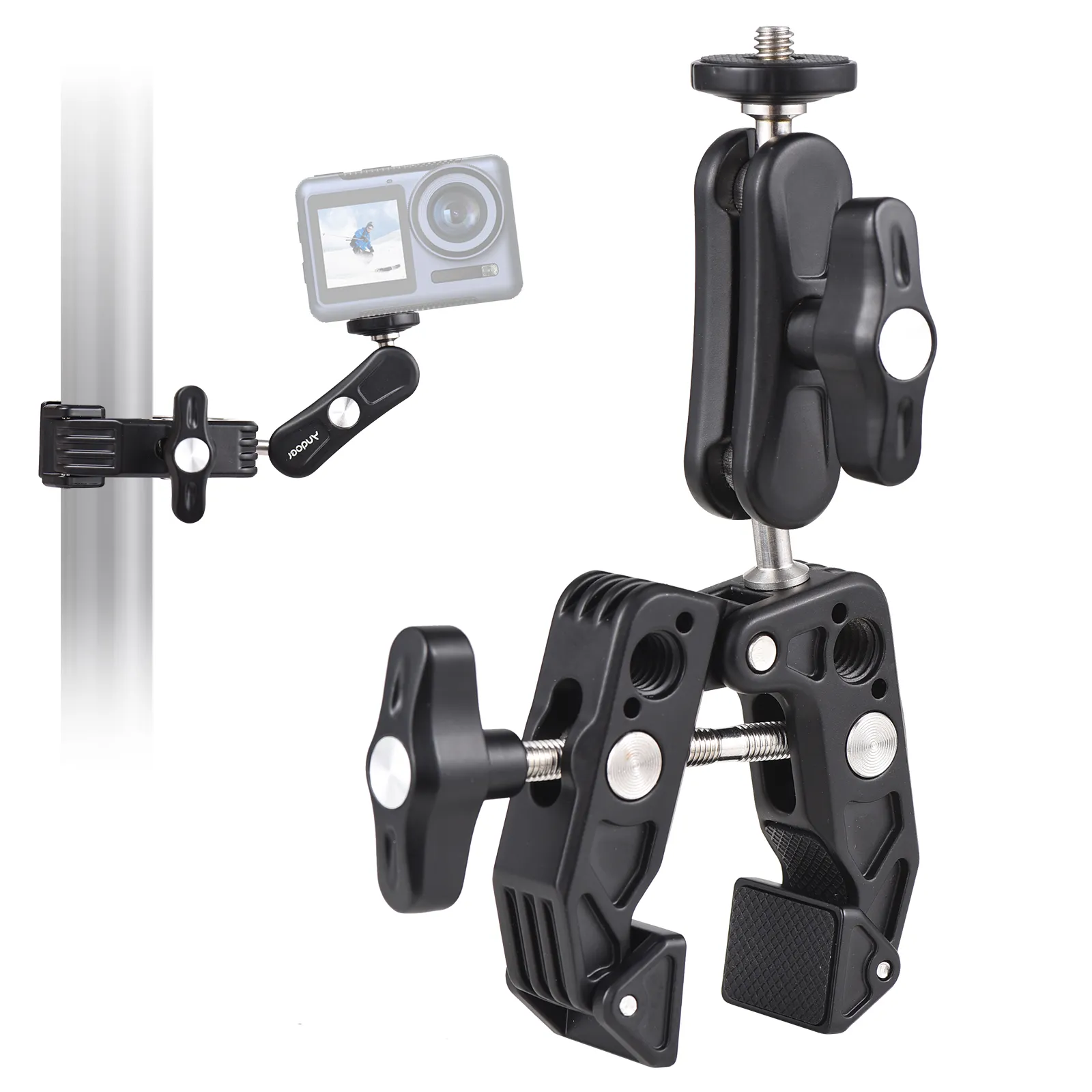 DHgate.com:Andoer Adjustable Dual-Head Clamp Mount with 360° Ball Heads ...