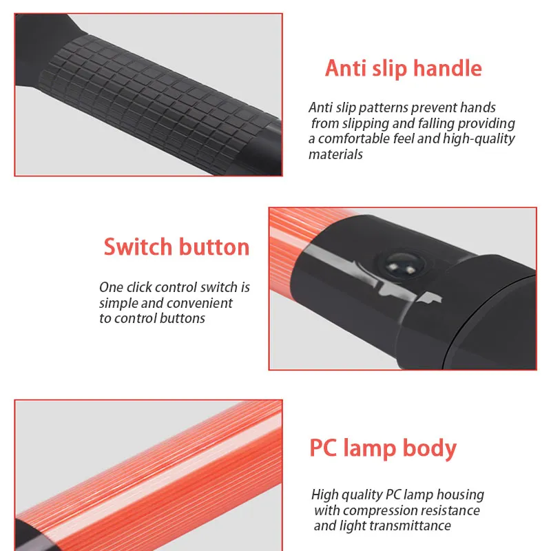 KOOJN 54cm Traffic LED Light Stick: Rechargeable, Roadside Safety ...