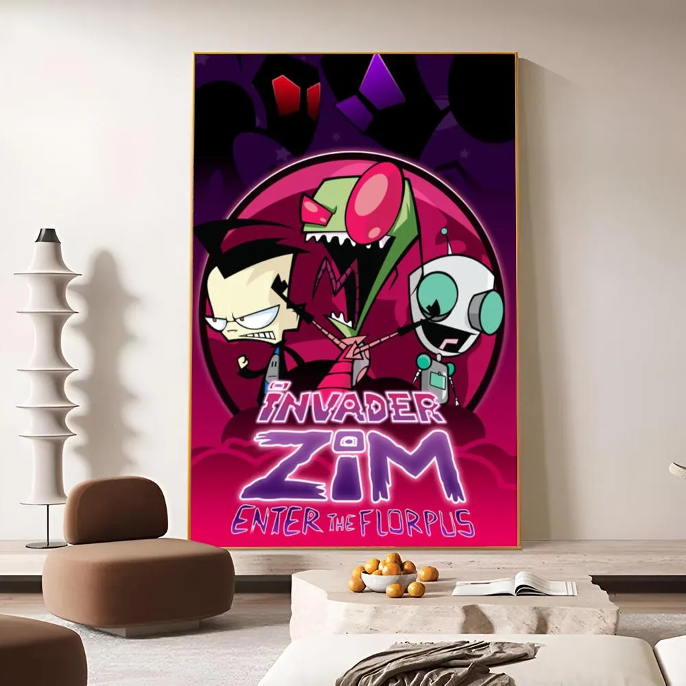 Invader Zim TV Show Poster High Quality Sticky Anime Wall Art For Study ...