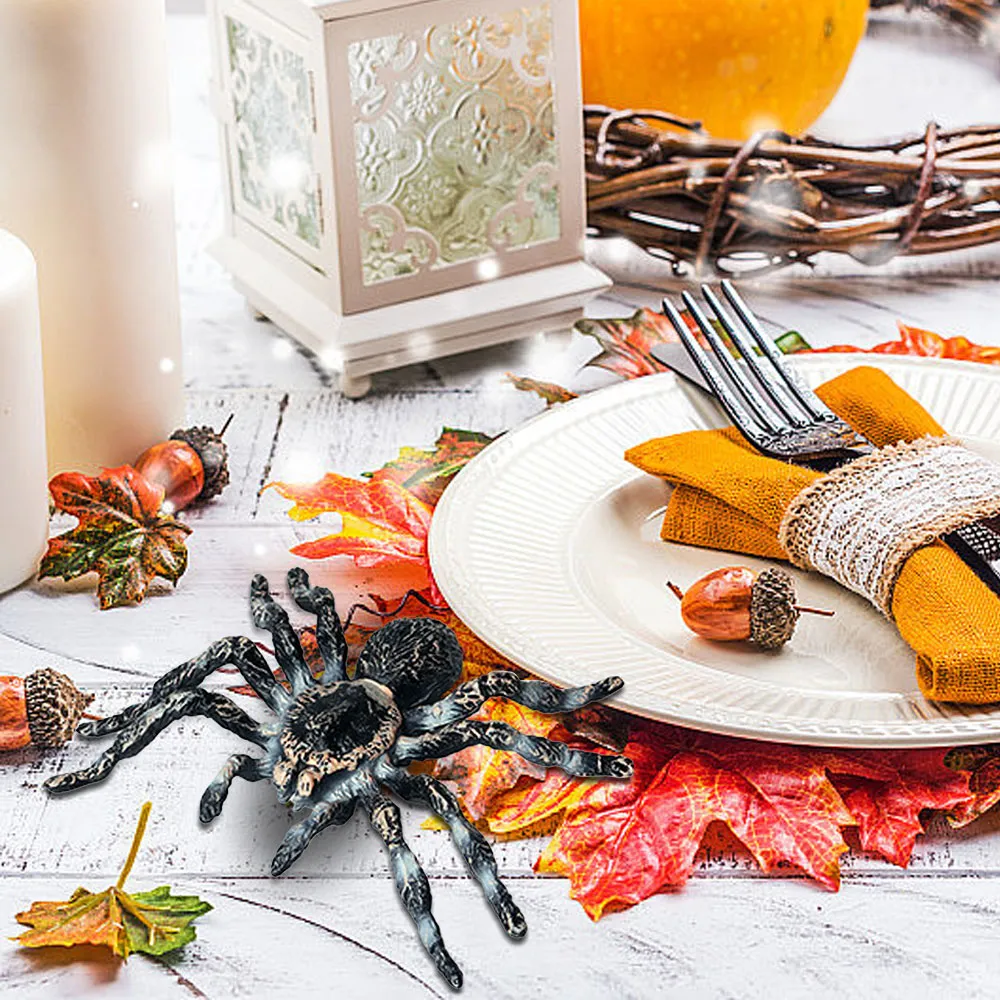 Spider Rings 120 Pcs Halloween Plastic Spiders - Realistic Fake Spider ...