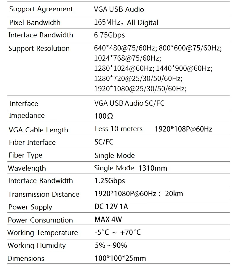 USB KVM Extender1080P Fiber Optic Converter, VGA Fiber Extender, Up to ...