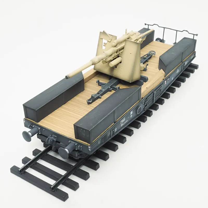 T Model 1:72 Scale Four Axle Train Flatbed Trailer With 88 Launcher & 4 ...