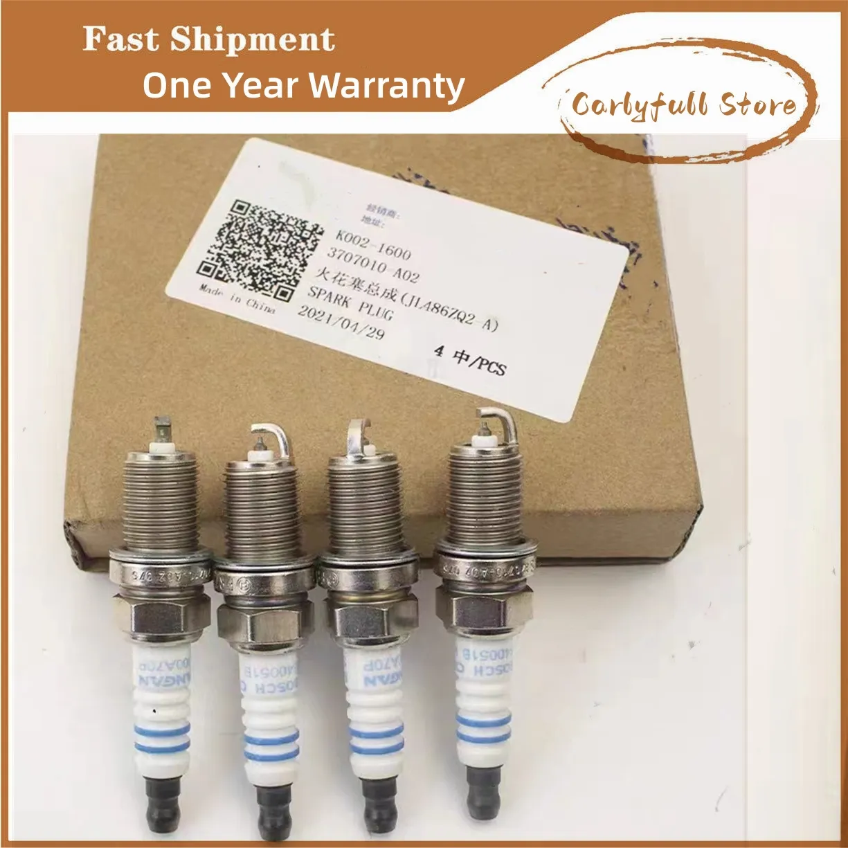 Dual Iridium Spark Plugs for Chinese CHANGAN CS75 CS95 SUV 1.8T 2.0 JL486 Engine Autocar motor ...
