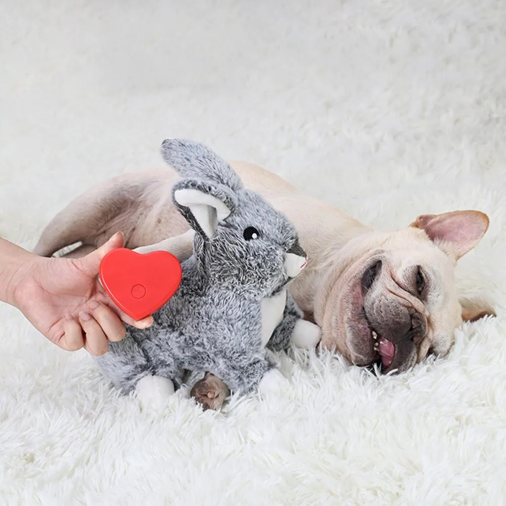 Interactive Plush Rabbit Puppy Toy with Heartbeat Sound - Soft, Bite ...