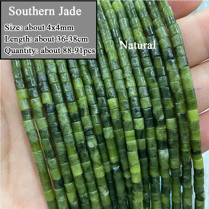 Natural Green Jasper Tube Beads: Jade-Like Bamboo Loose Spacer Stone ...
