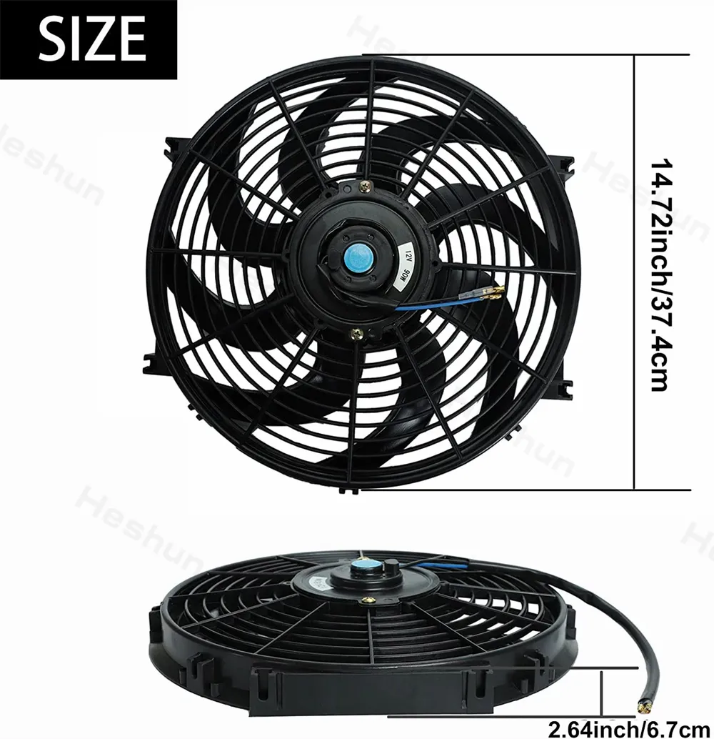 DHgate.com:8"-16" Black Electric Radiator Cooling Fan Kit, High ...