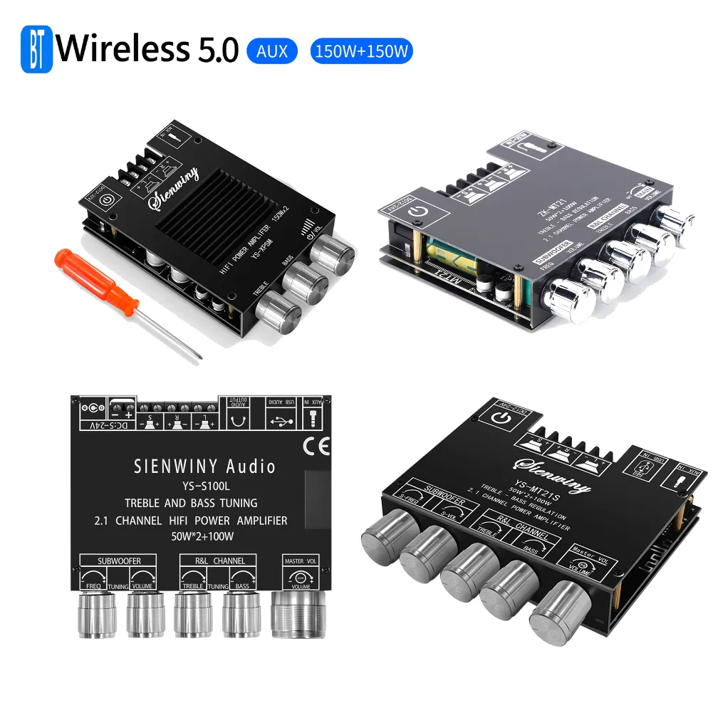 DHgate.com:3-Channel Audio Stereo Subwoofer Amplifier Board: 50WX2 100W ...