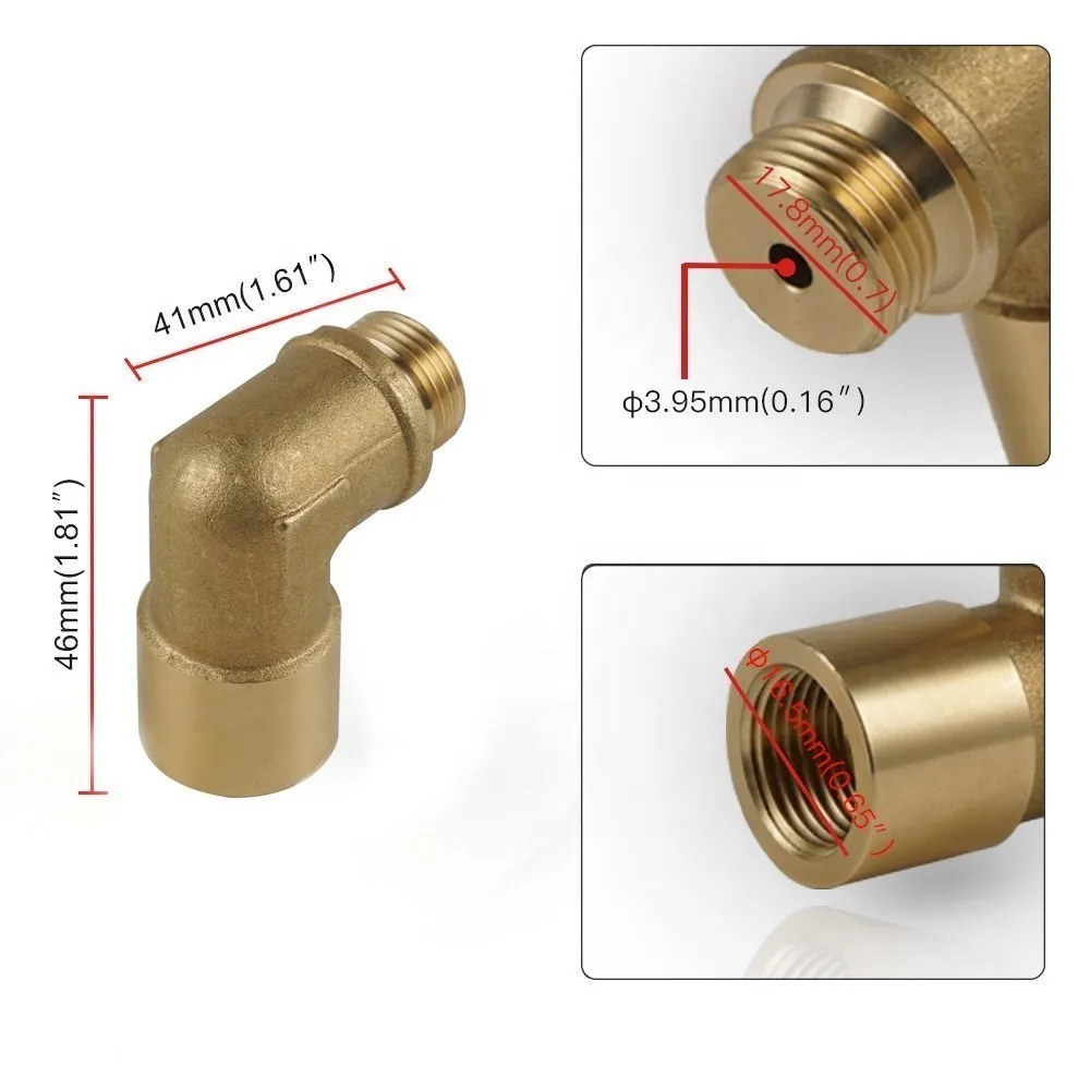 Brass Fitting M18 x 1.5 sma plug connector Kit for 90 Degree O2 Oxygen ...