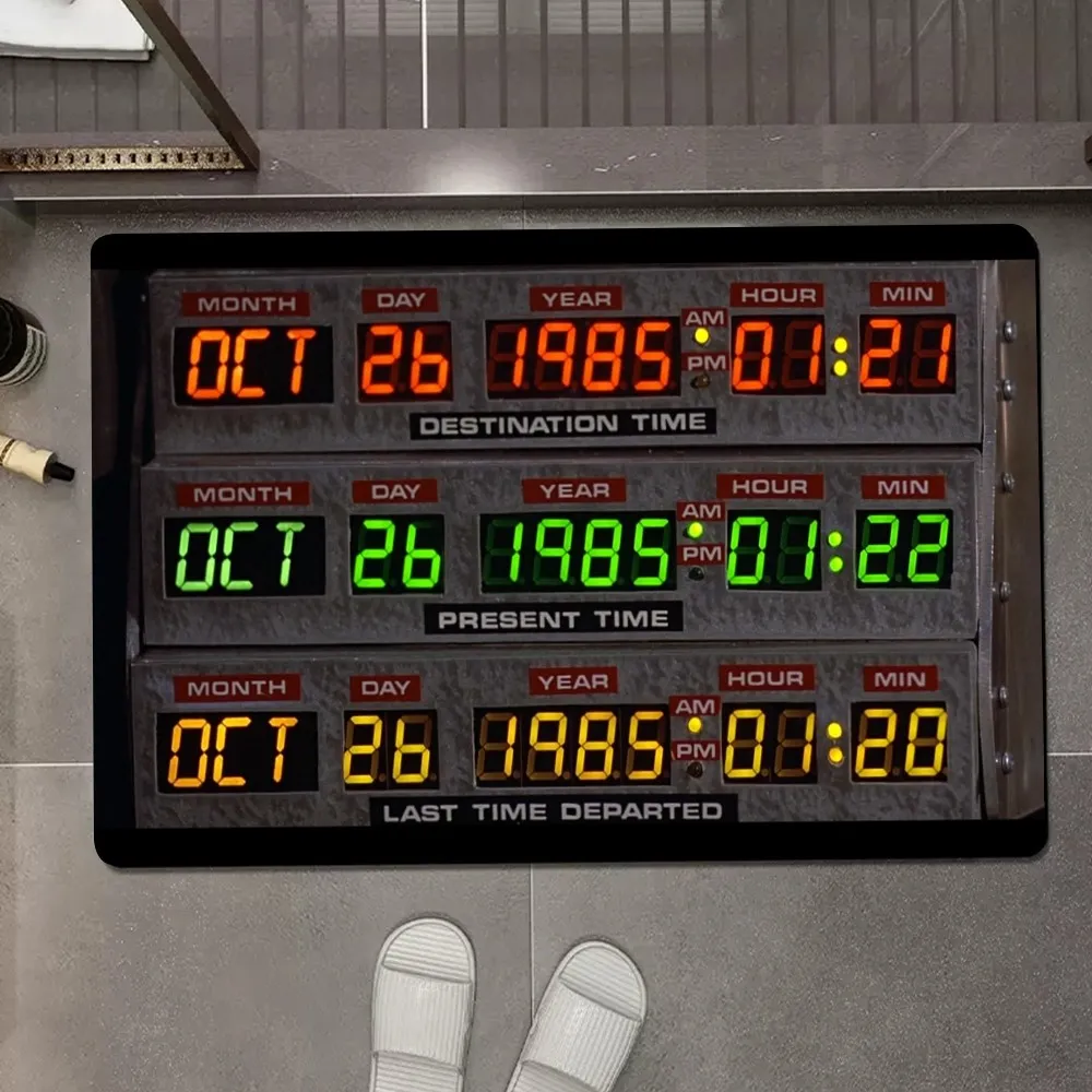 Anti Slip Floor Mat: Back To The Future Themed Tufted Rug, Handmade ...