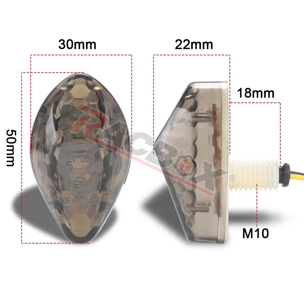 2024Universal M10 Motorcycle LED Turn Signal Light Indicators Amber/White for Honda CBR 600RR ...