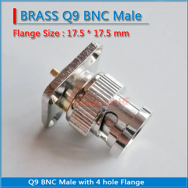 Wholesale Q9 BNC Male Vie Plug 4 Hole Flange Panel Mount Solder Cup Adapters Nickel Brass RF ...
