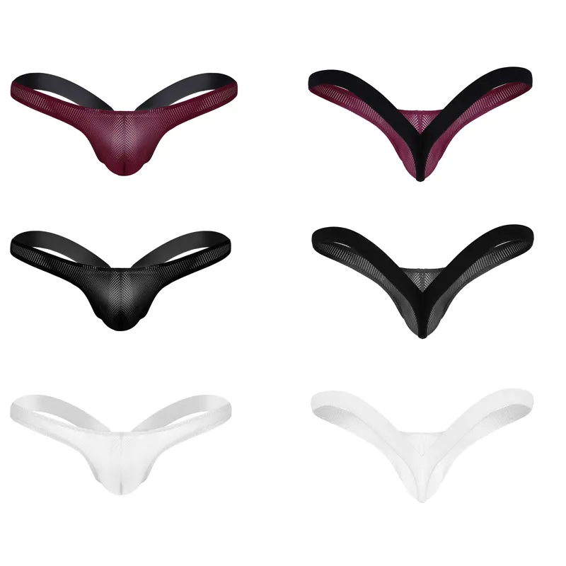 TiaoBug Men's Stretchy Mesh bright swimwear with G-String Thong and See ...
