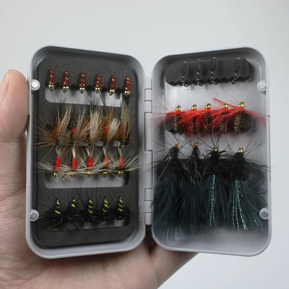 Fishing Bait Boxes Assortment With Dry/Wet Flies & Nymphs, Portable Fly ...