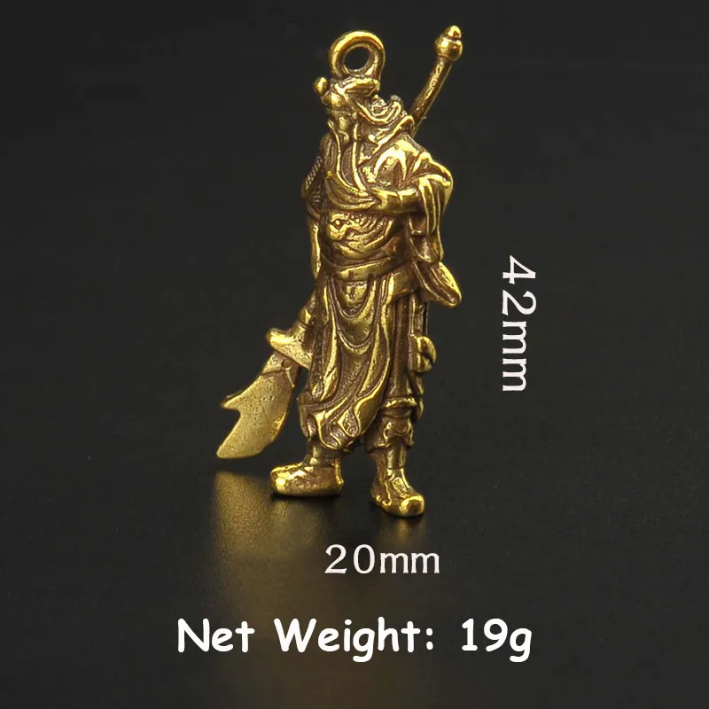 Guan Gong Pure Copper Sword Keychain Solid Brass Car Key Ring Pendant ...