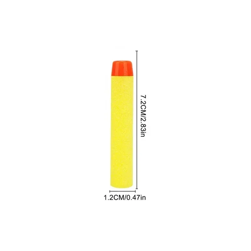 Foam Bullets: Yellow Solid Round Head Refill Darts 7.2cm EVA Foam, Safe ...