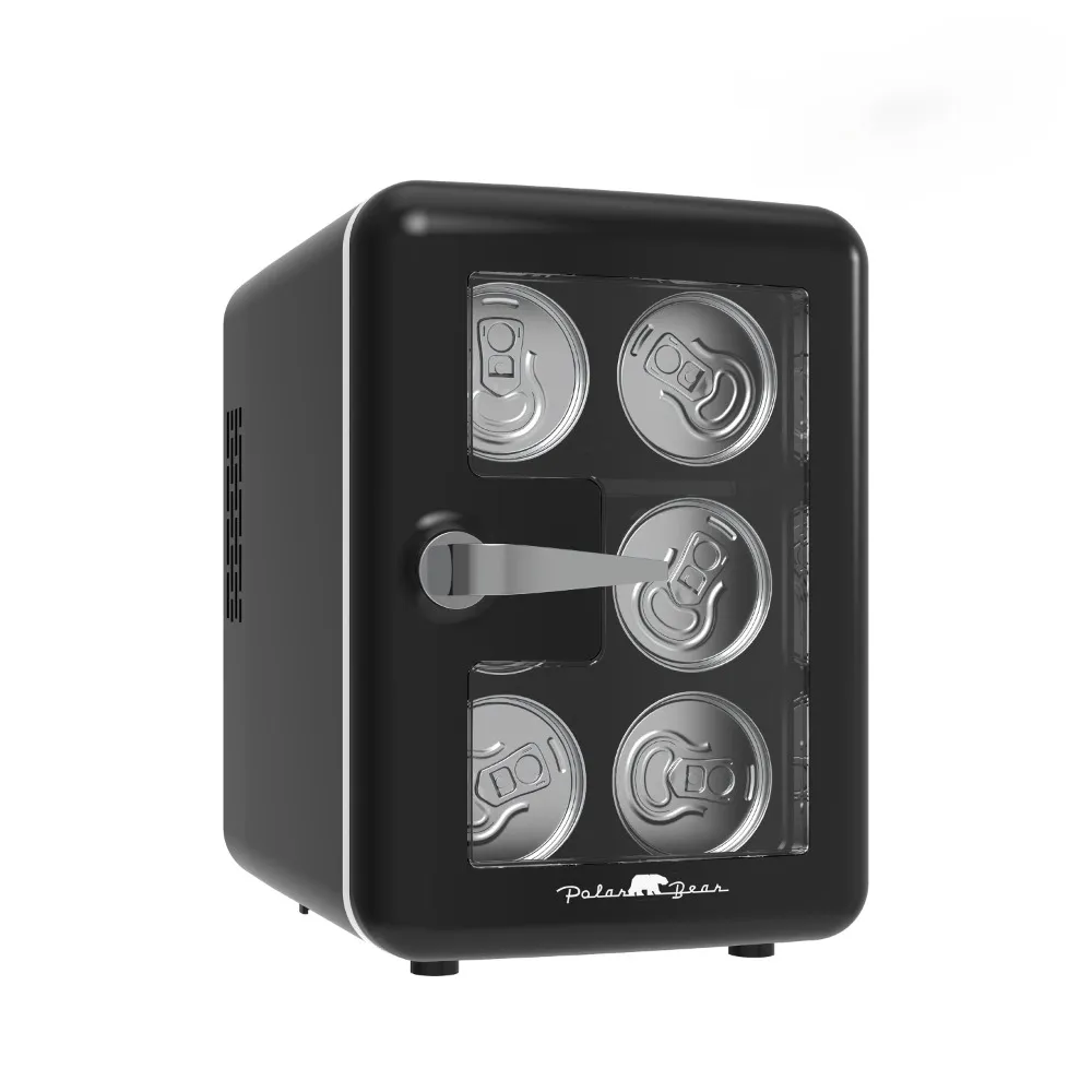 Retro Mini Fridge Cooler | 6.5in 4L Compact Refrigerator| Integrated ...
