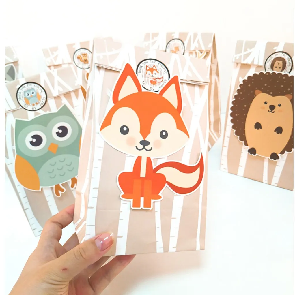 Jungle Theme Party Favor Bags: Safari Paper Gift Bags For Kids Birthday ...