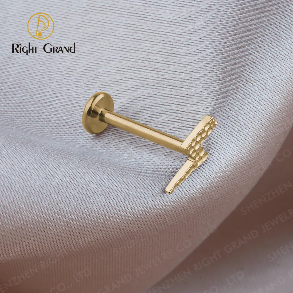 ASTM F136 Titanium Internally Threaded Hammer Lightning Labret Lip ...