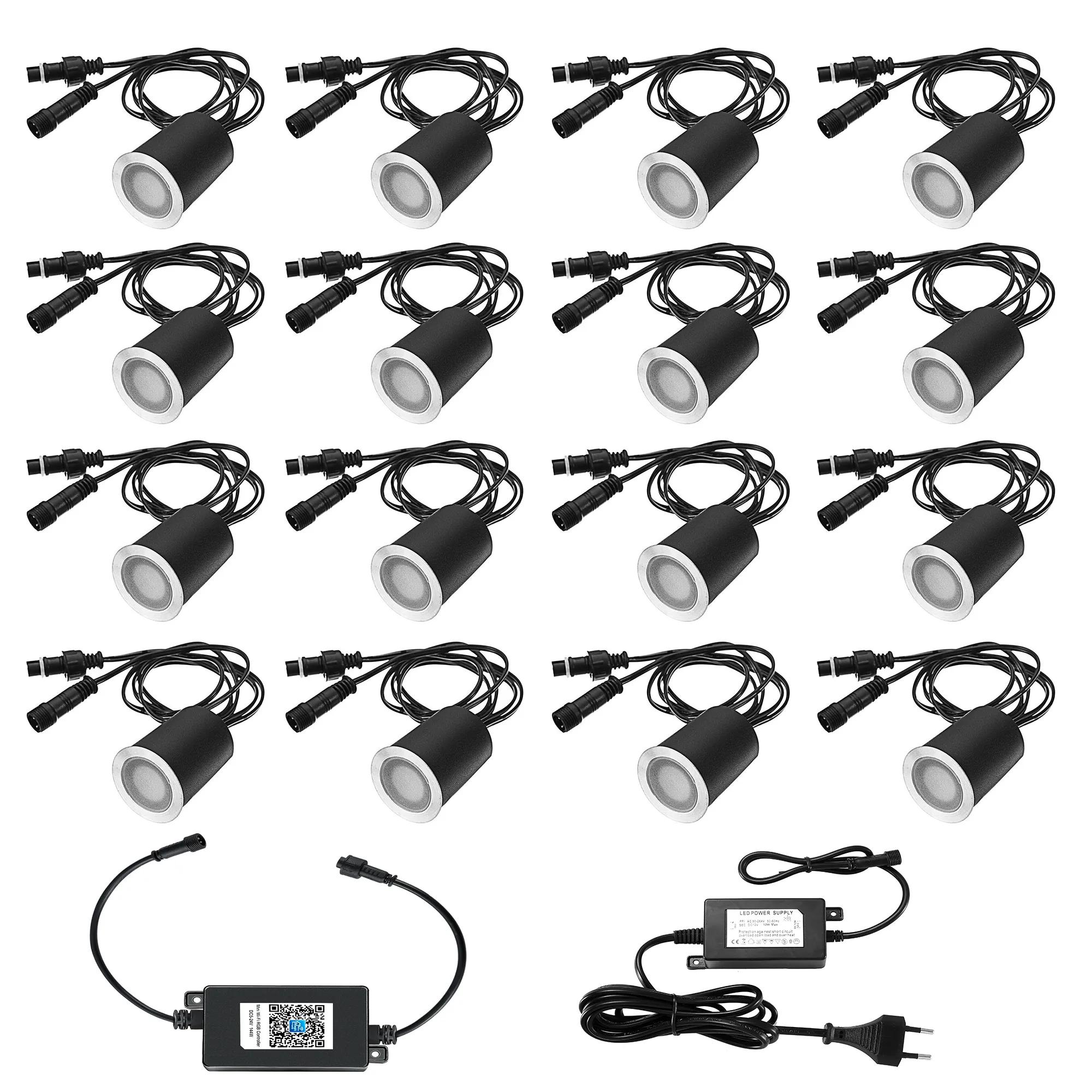 IP67 Outdoor LED Recessed Spotlights, 12V RGB Smart WiFi Lights for ...