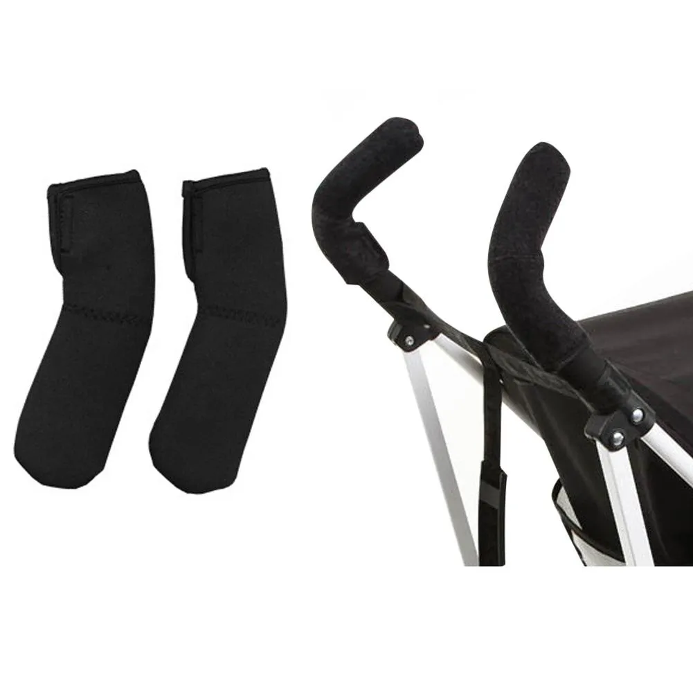 2-Pack Black Stroller Armrest Covers: Soft Grip Handle Protectors for ...