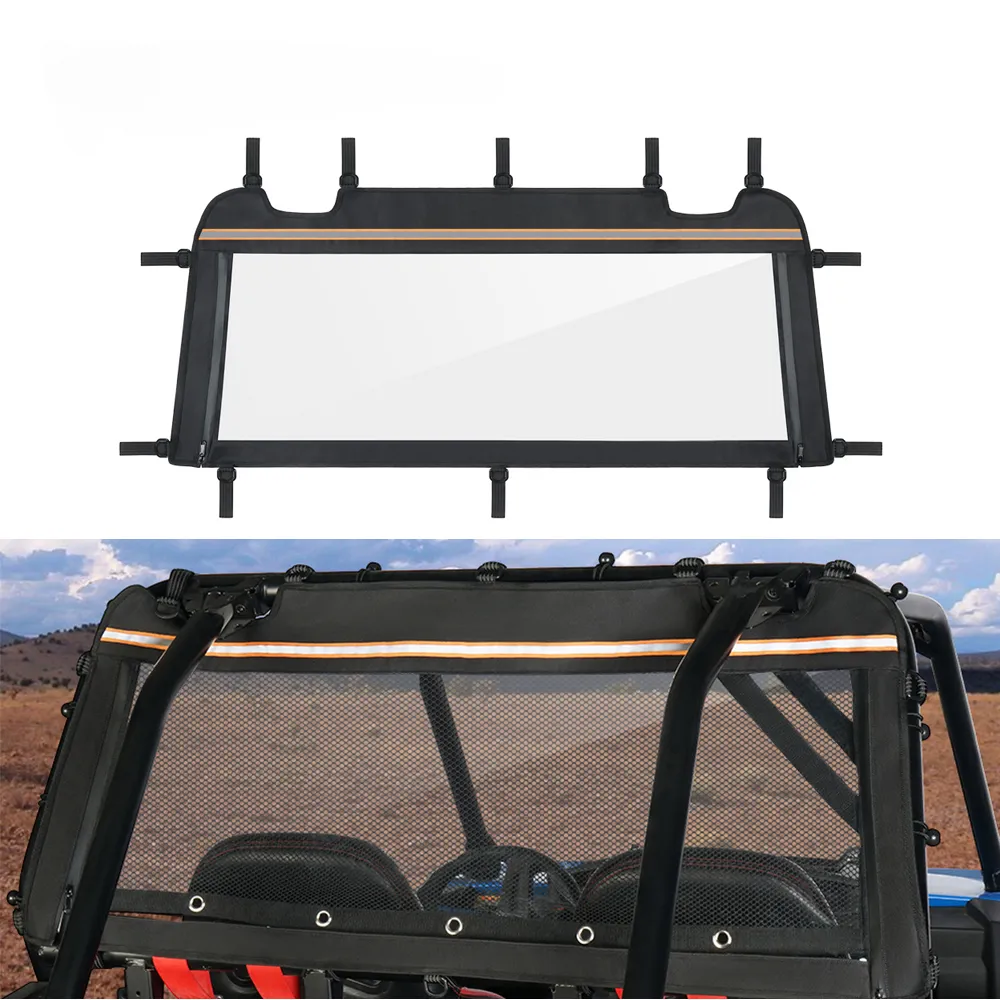 UTV PVC Upgraded Rear Windshield Side Panel Guard Mesh Nets for Polaris ...