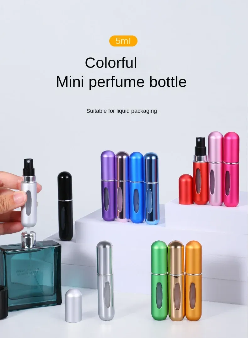 10-Pack 5ml Aluminum Mini Perfume Spray Bottle, Portable Travel ...