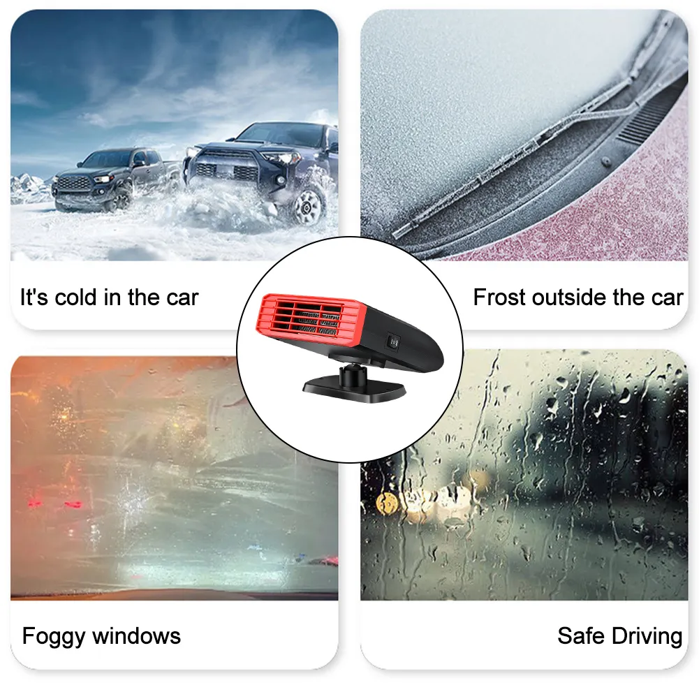 2-in-1 Car Defogger: Fast Heating Defroster & Cooling Fan for Clear ...