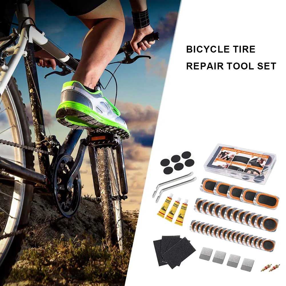 5/Portable Bike Tire Repair Kit: Adhesive Rubber Inner Tube Patching ...