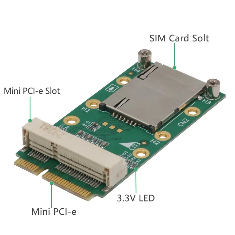Mini PCIe Adapter With SIM Card Slot for 3G/4G LTE Module WWAN HSPA ...
