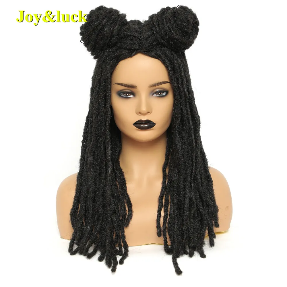 Long Dreadlock Braided Wig Synthetic Black And Brown Crochet Braids ...