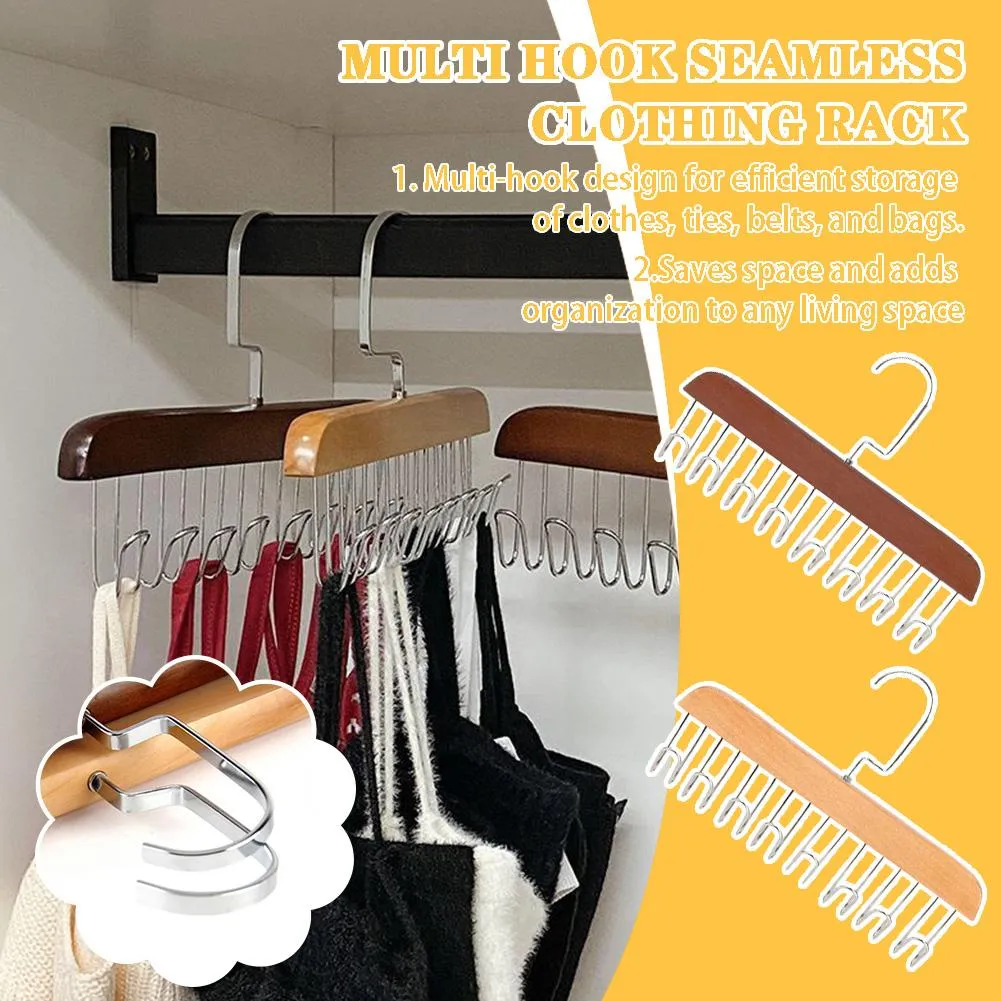 Wood Closet Organizer Hangers - Multi-port Space Saving Hanger for ...