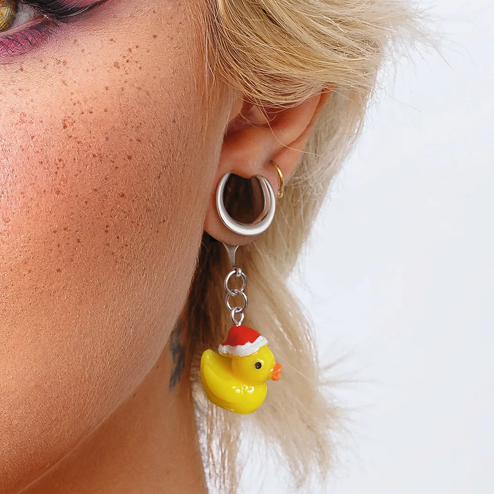 Mushroom Surgical Steel Ear Gauges Plugs 2Pcs Cute Pink Ear Tunnels Expander Body Piercing Jewelry